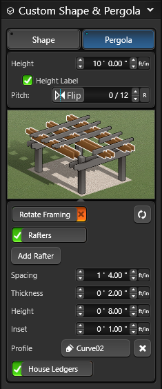 Version 2: Custom Shape & Pergola